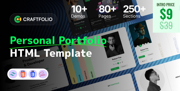 Craftfolio - Personal Portfolio HTML Template by pixelaxis | ThemeForest